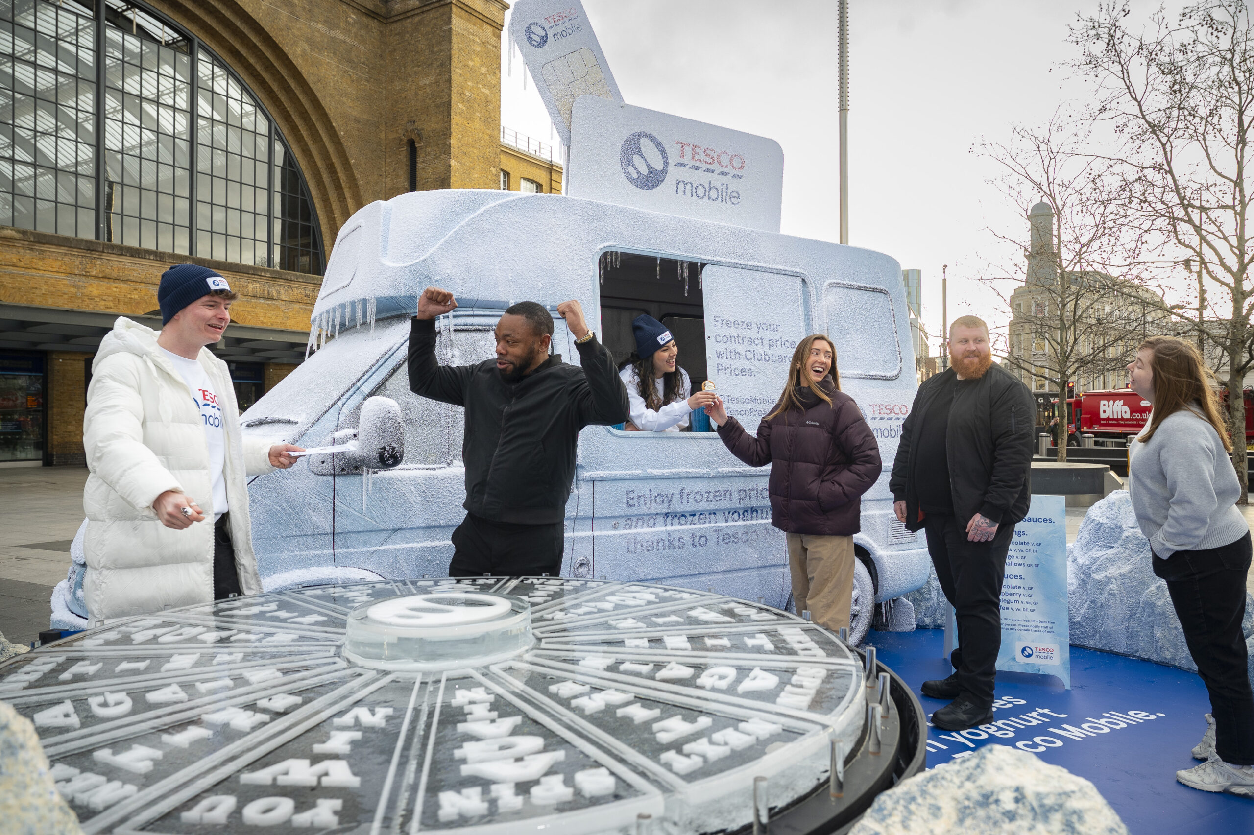 Tesco's Fro-Mobile frozen yogurt pop-up, London, 12th March 2026 - The ...